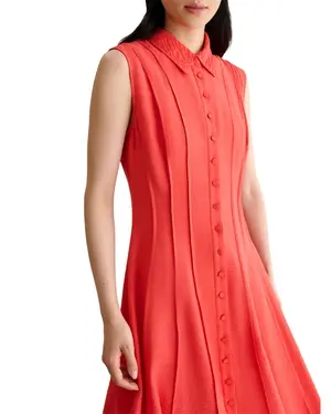 HOBBS LONDON Burghley Pleated Dress - Calendula Red