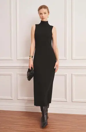 Naadam Sleeveless Cashmere Turtleneck Dress