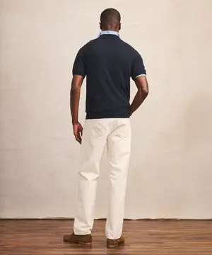 Naadam Lightweight Cashmere Short Sleeve Polo - Navy