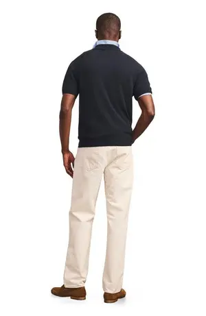 Naadam Lightweight Cashmere Short Sleeve Polo - Navy