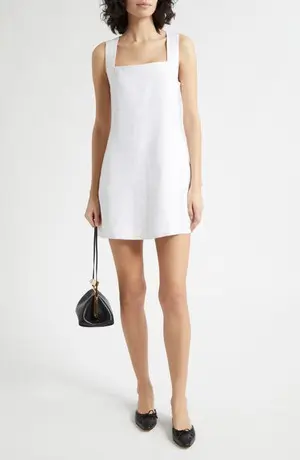 Posse Alice Square Neck Linen Minidress - Ivory
