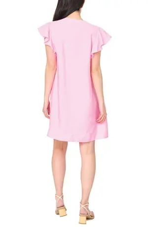 GIBSONLOOK Flutter Sleeve Notch Neck Shift Dress - Lilac