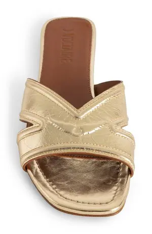 Zadig&Voltaire Azora Metallic Slide Sandal - Gold