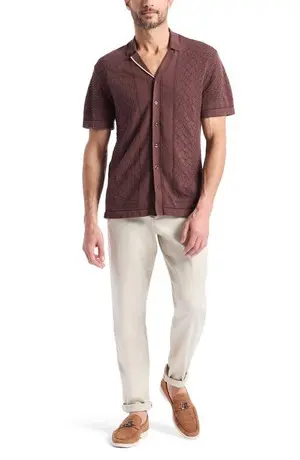 Robert Graham Cotton Pointelle Button-up Sweater