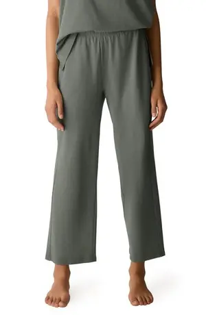 Eileen Fisher Pull-on Organic Cotton Ankle Pants - Agave