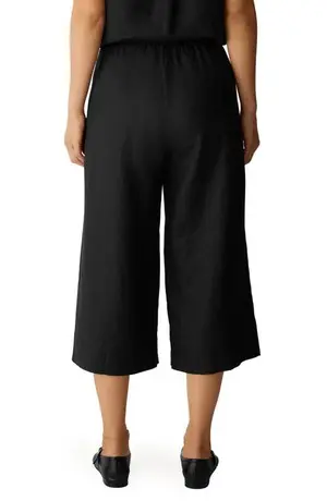 Eileen Fisher Wide-leg Linen Crop Pants
