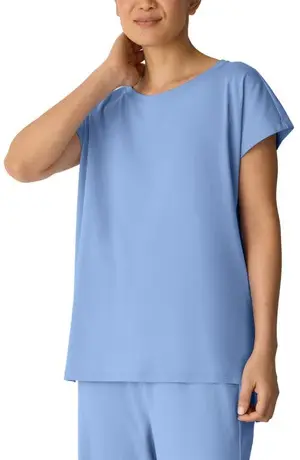 Eileen Fisher Jewel Neck Organic Cotton Pajama Top - Skylight