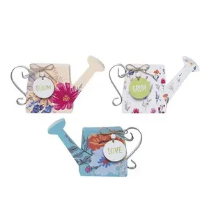 TRANSPAC Mdf Wildflower Sitabout Set Of Figural Wood Decorations Multicolored For Spring Home Decor - 3
