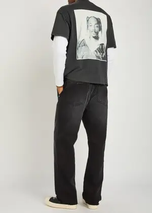 ASKYURSELF Beware Printed Distressed Cotton T-shirt
