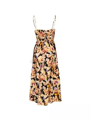 Ulla Johnson Vidri Cami Floral Cotton Midi Dress - Black