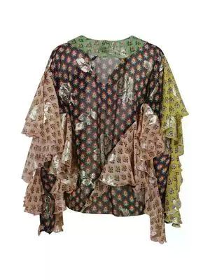 Etro Floral-print Ruffled Top