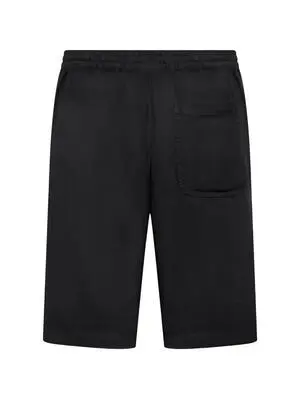120% Lino Drawstring-waist Linen Shorts - Black