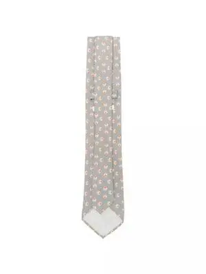 LARDINI Patterned Neck Tie - Grey