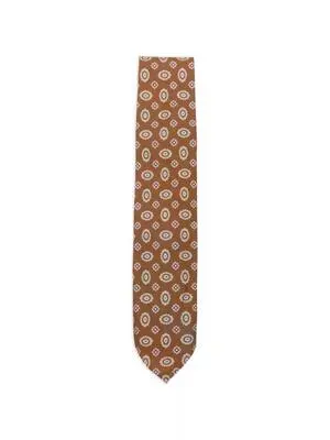 LARDINI Patterned Necktie Brown