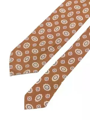 LARDINI Patterned Necktie - Brown