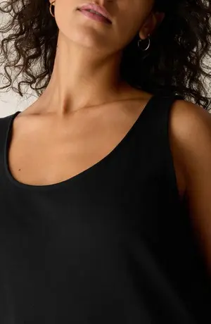 Eileen Fisher Scoop Neck Nightgown - Black