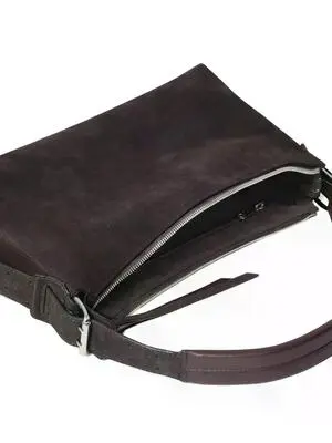LEMAIRE Belted Suede Shoulder Bag - Brown