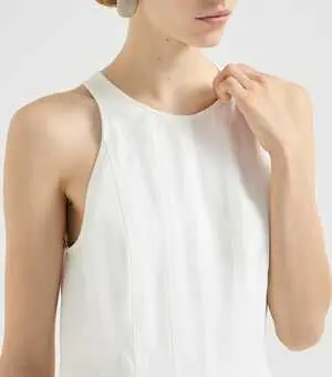 Brunello Cucinelli Twill Pleated Maxi Dress