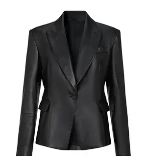 Brunello Cucinelli Nappa Leather Monili Single-breasted Blazer