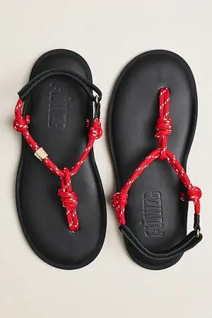Flowze Knotted Rope Sandals - Red