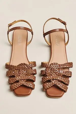 SILENT D Dessma Woven Ankle-strap Sandals - Tan