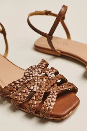 SILENT D Dessma Woven Ankle-strap Sandals - Tan