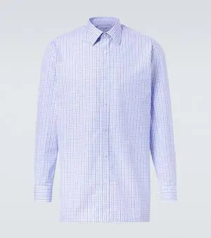 Charvet Checked Cotton Poplin Shirt - Blue