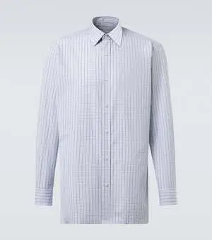 Charvet Checked Cotton Poplin Shirt - Blue