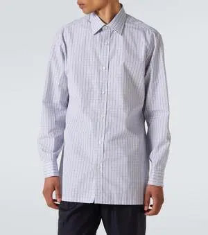 Charvet Checked Cotton Poplin Shirt - Blue
