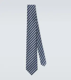 Charvet Striped Silk Jacquard Tie - Blue
