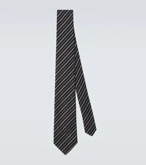Charvet Striped Silk Jacquard Tie - Blue