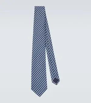 Charvet Striped Silk Jacquard Tie - Blue