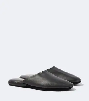 Charvet Leather Slippers - Black