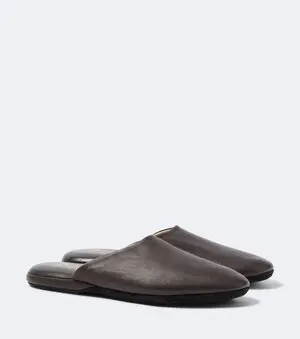 Charvet Charvet Leather Slippers Brown