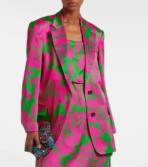 Dries Van Noten Floral Satin Blazer