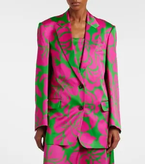 Dries Van Noten Floral Satin Blazer