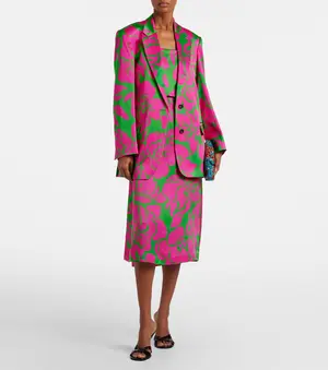 Dries Van Noten Floral Satin Blazer