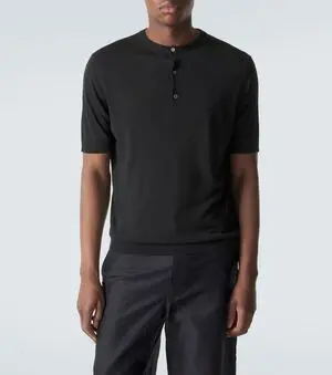 Thom Sweeney Silk And Linen Henley Shirt