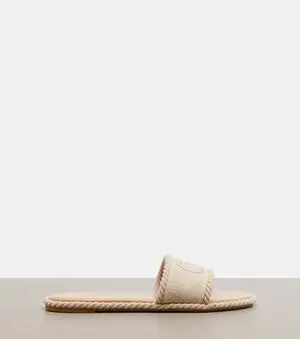 Valentino Garavani Vlogo Torchon Slides - Beige