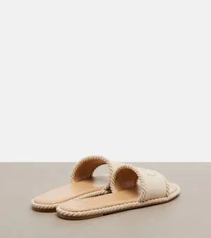 Valentino Garavani Vlogo Torchon Slides - Beige