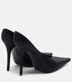 Amina Muaddi Anok Satin Mules - Black