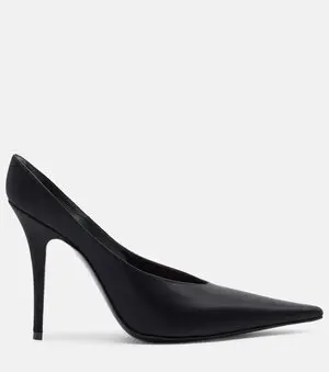 Amina Muaddi Anok Satin Mules - Black