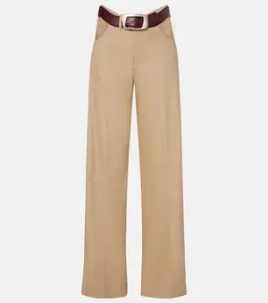 JEAN PAUL GAULTIER Cutout Wide-leg Pants - Beige