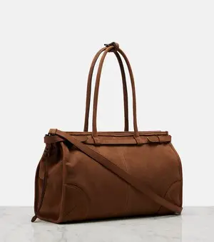 Prada Bonnie Large Leather Shoulder Bag - Brown