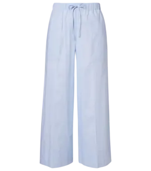 TOTEME Cotton And Linen Wide-leg Trousers - Blue