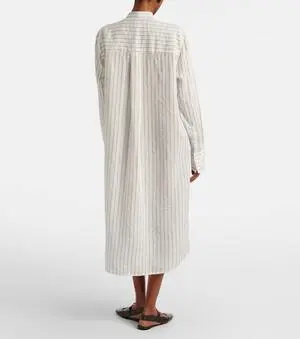 TOTEME Striped Shirt Dress - White