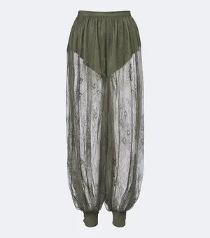 BANANHOT Kendall Lace Balloon Pants - Green