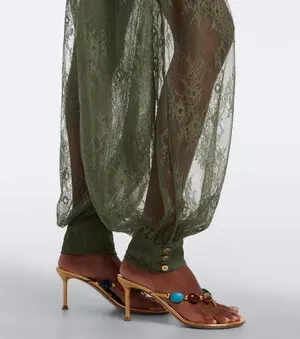 BANANHOT Kendall Lace Balloon Pants - Green