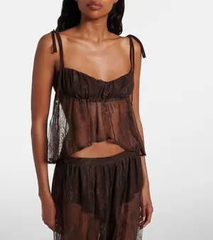 BANANHOT Kendall Lace Top - Brown