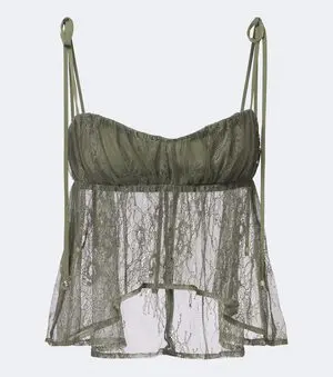 BANANHOT Kendall Lace Top Green
